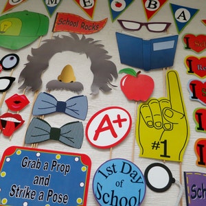 PDF - Back to School/1st Day of School Photo Booth Props - PRINTABLE ...