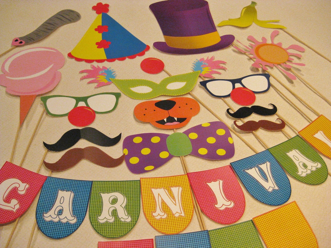 PDF - Circus / Carnival Photo Booth Props/decorations/craft - Printable ...