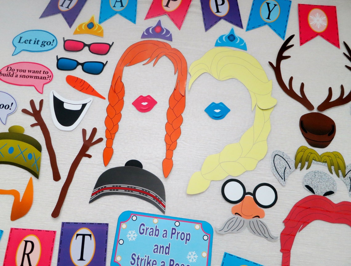 PDF Frozen Winter Photo Booth Props for Birthday Party - Etsy