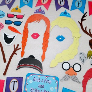PDF - Frozen Winter Photo Booth Props for Birthday Party - PRINTABLE ...
