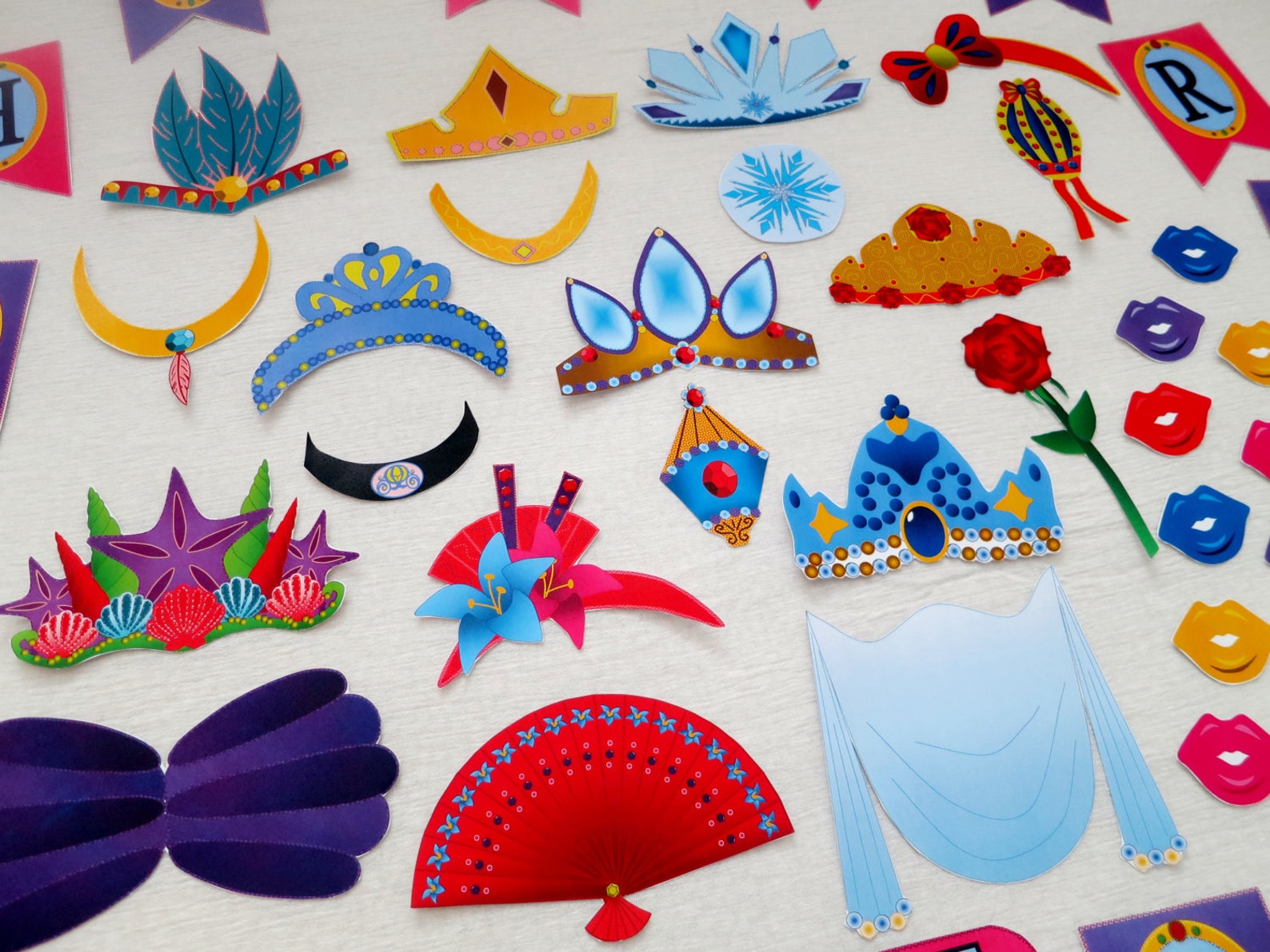 PDF - Princess Photo Booth Props for Birthday Party - Tiara / Crown ...