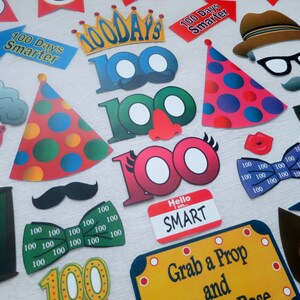 100th Day of School Photo Booth Props - INSTANT DOWNLOAD - Etsy