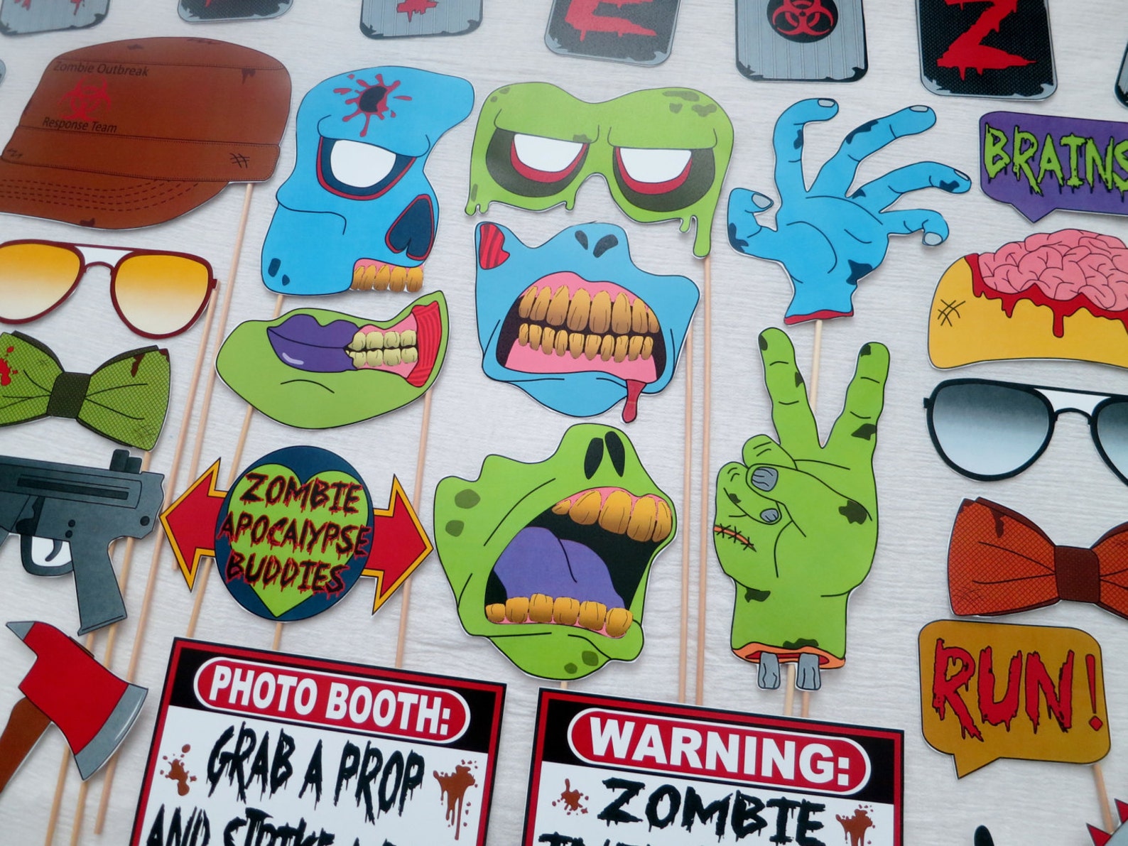 PDF Zombie Apocalypse Photo Booth Props PRINTABLE / DIY | Etsy