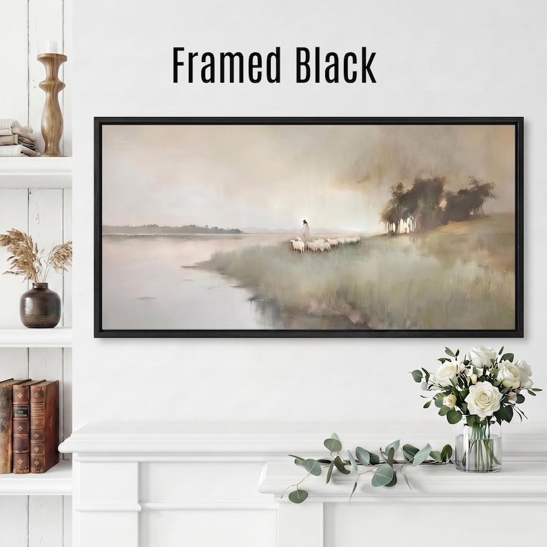 Extra Wide Vintage Castle Landscape Canvas Wall Art, Rustic European ...