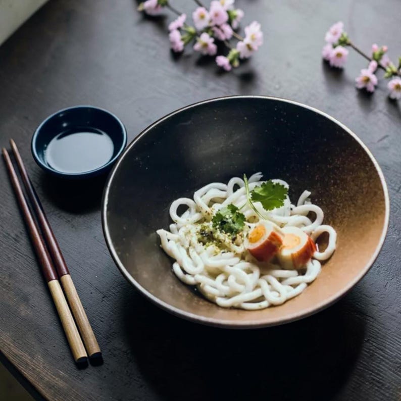 Japanese Ceramic Ramen Bowl Large Stoneware Soup Bowl Asian Noodle Bowl ...