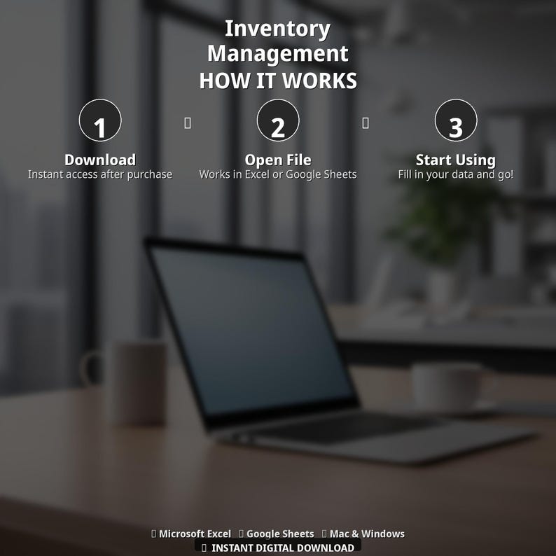 Inventory Management Spreadsheet | Stock Tracker, Reorder Alerts (excel ...
