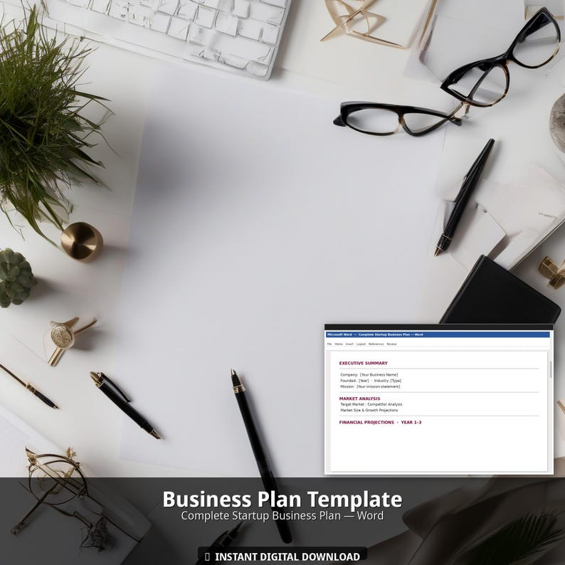 Startup Business Plan Template for Word | Investor Ready Proposal ...