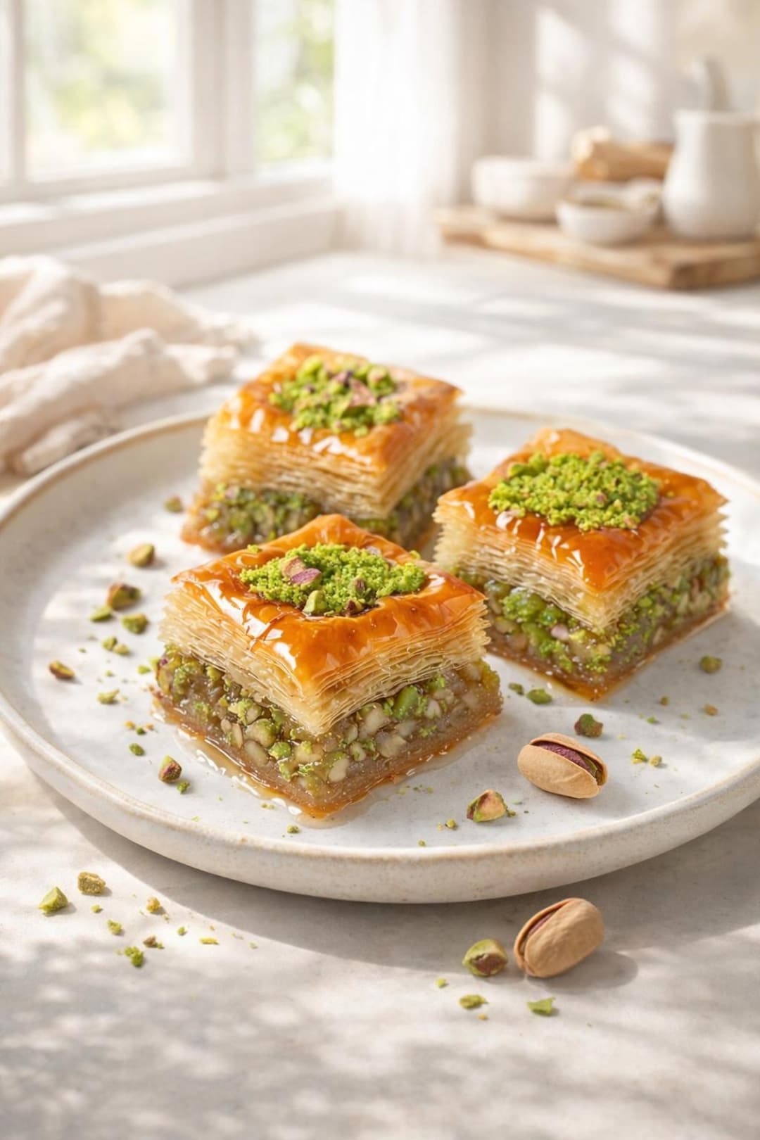 Pistachio Kunafa Recipe, Authentic Middle Eastern Dessert, Crispy ...