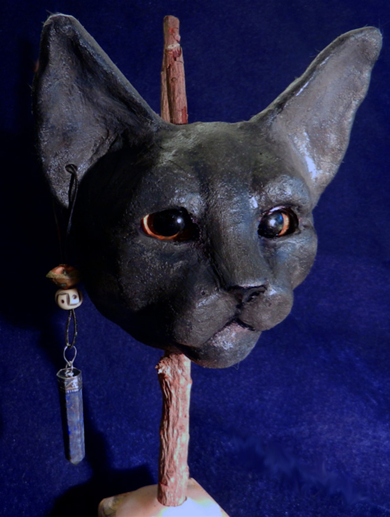 Nyx Cat Spirit Mask Clay Sculpture | Etsy