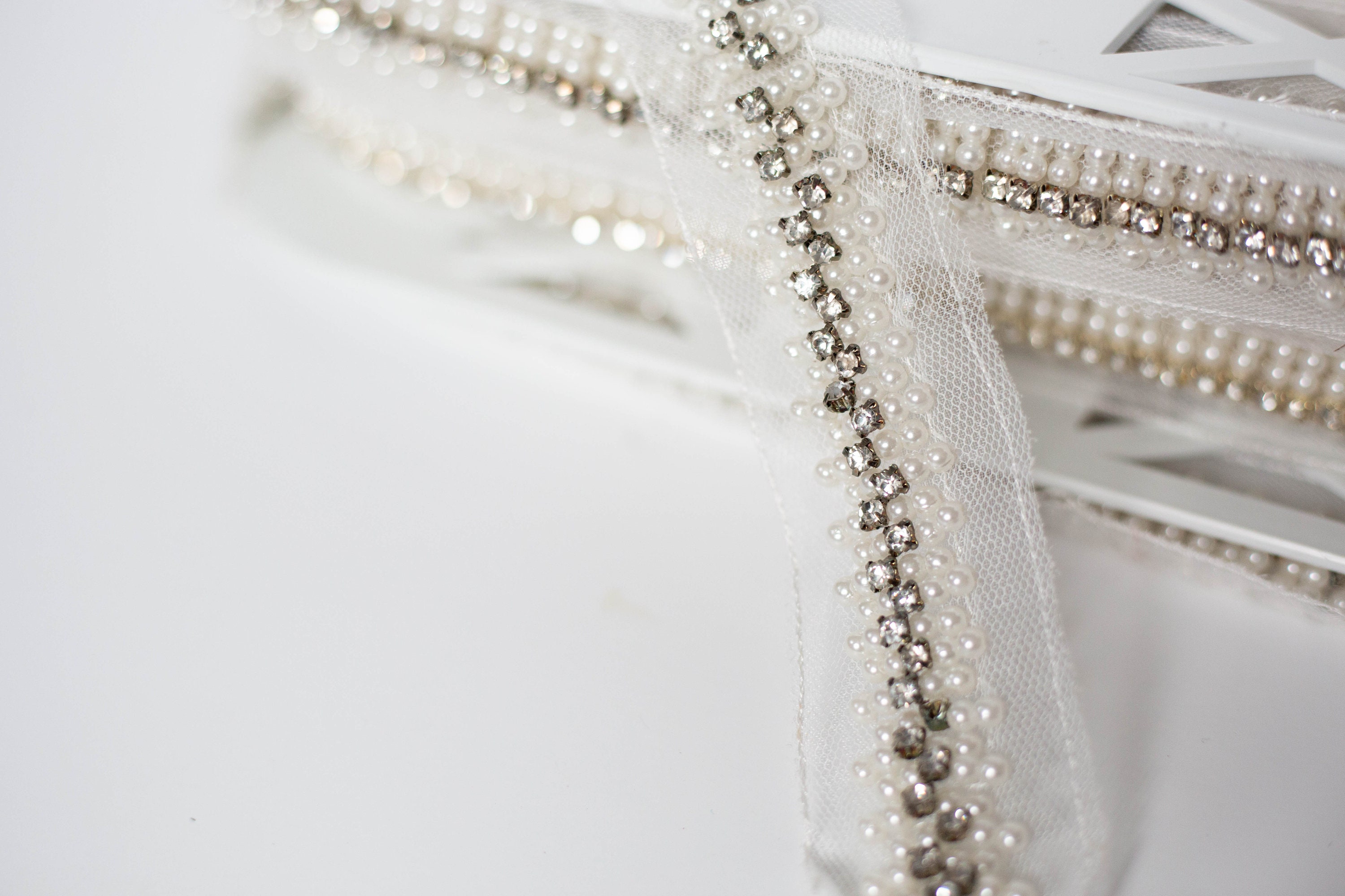 1 Yard Rhinestone Trim by the Yard Pearl Trim Blingy Trim for Sewing ...