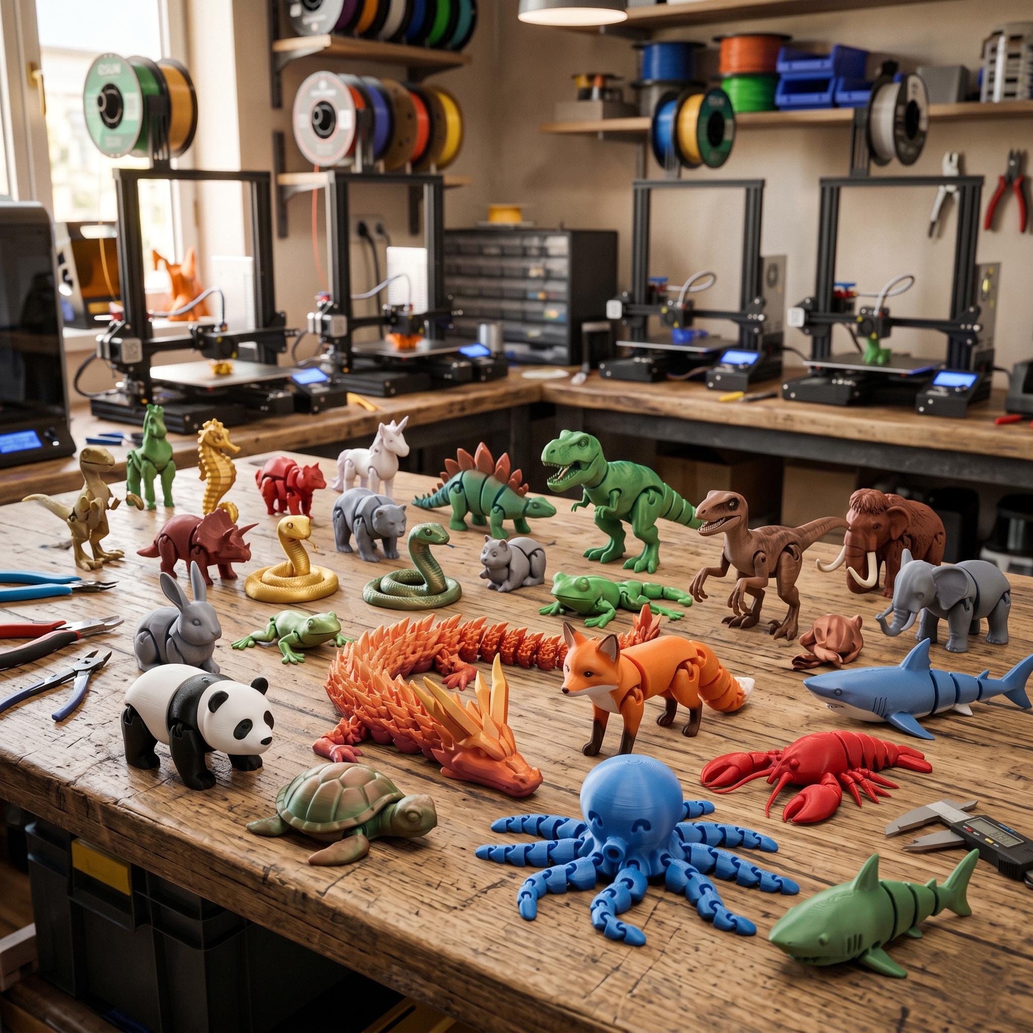 2500+ Flexi Animal STL Files Bundle – Articulated 3D Print Animals ...