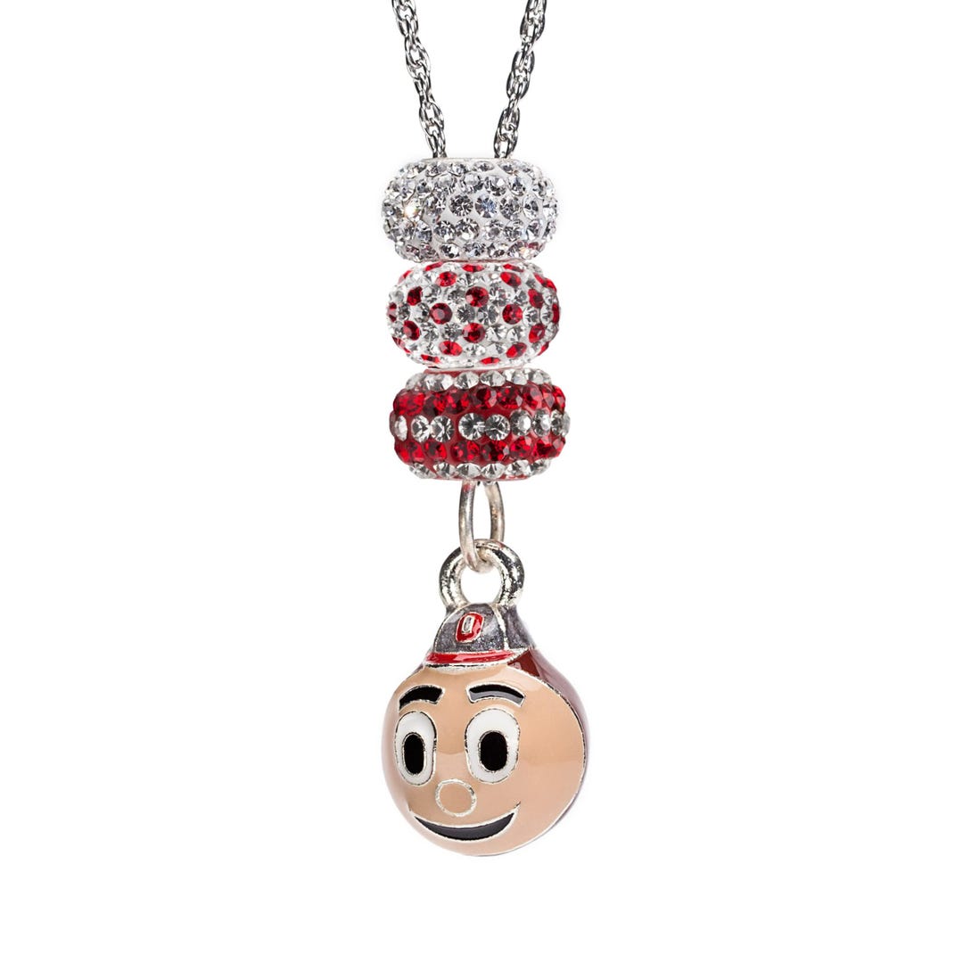 Ohio State Necklace | Brutus Buckeye Necklace With 3 Crystal Charms ...