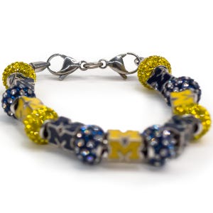 University of Michigan Wolverines Charm Bracelet | Michigan Bracelet ...