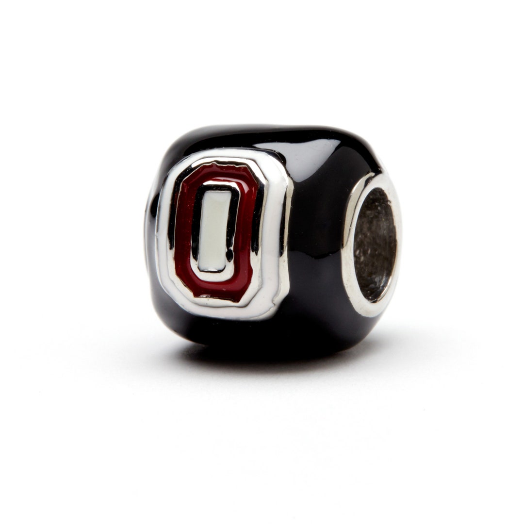 Ohio State University Charm | Black Block O Bead Charm Two Sided ...