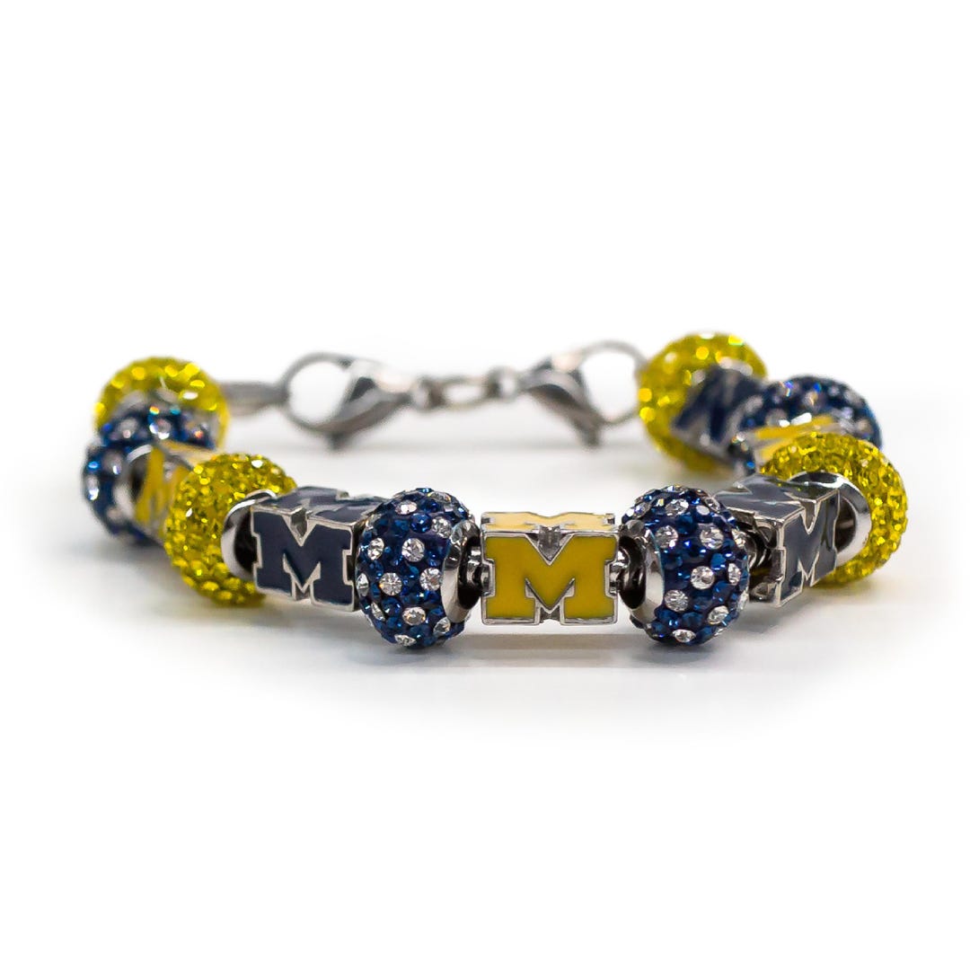 University of Michigan Wolverines Charm Bracelet | Michigan Bracelet ...
