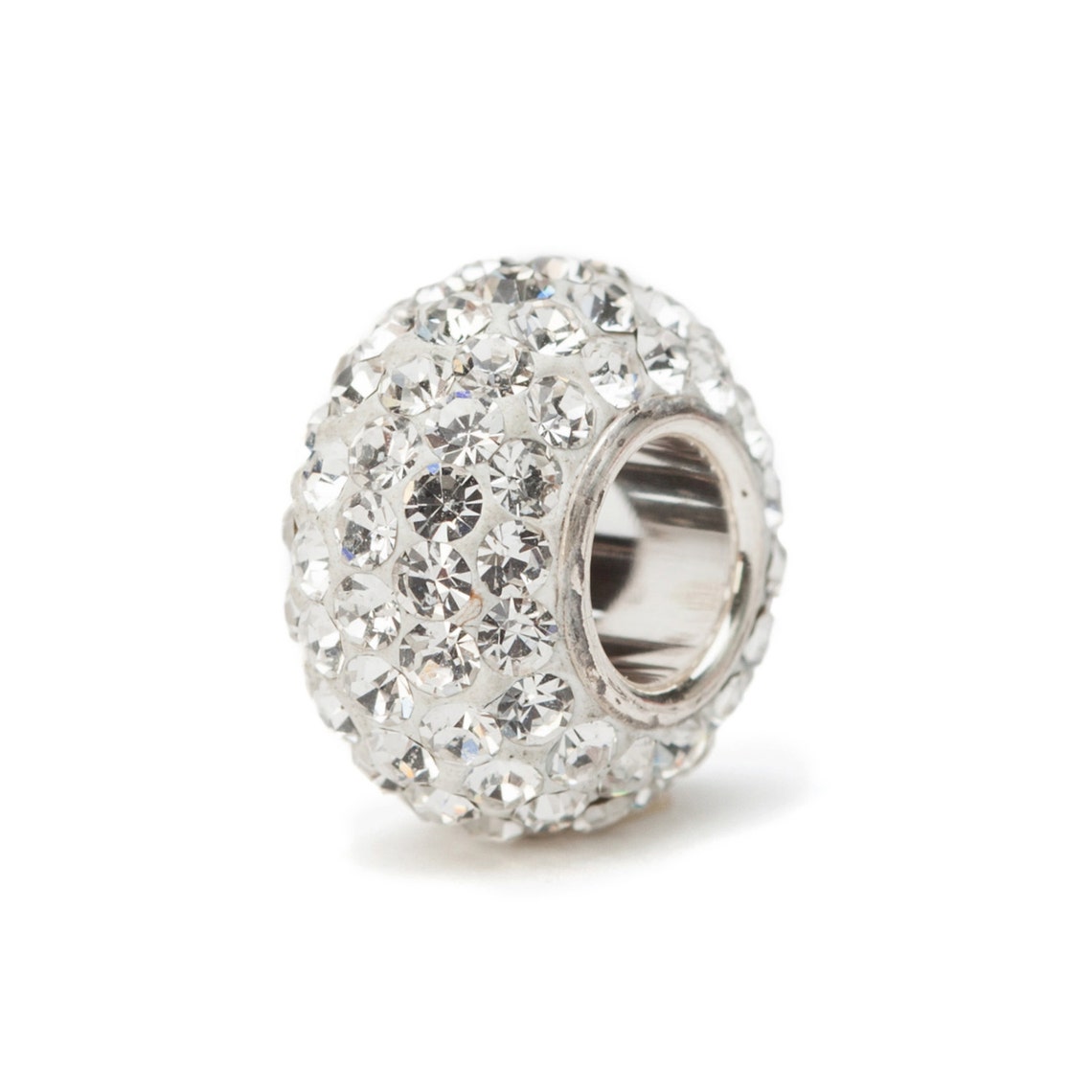 Clear Crystal Bead small Silver - Etsy