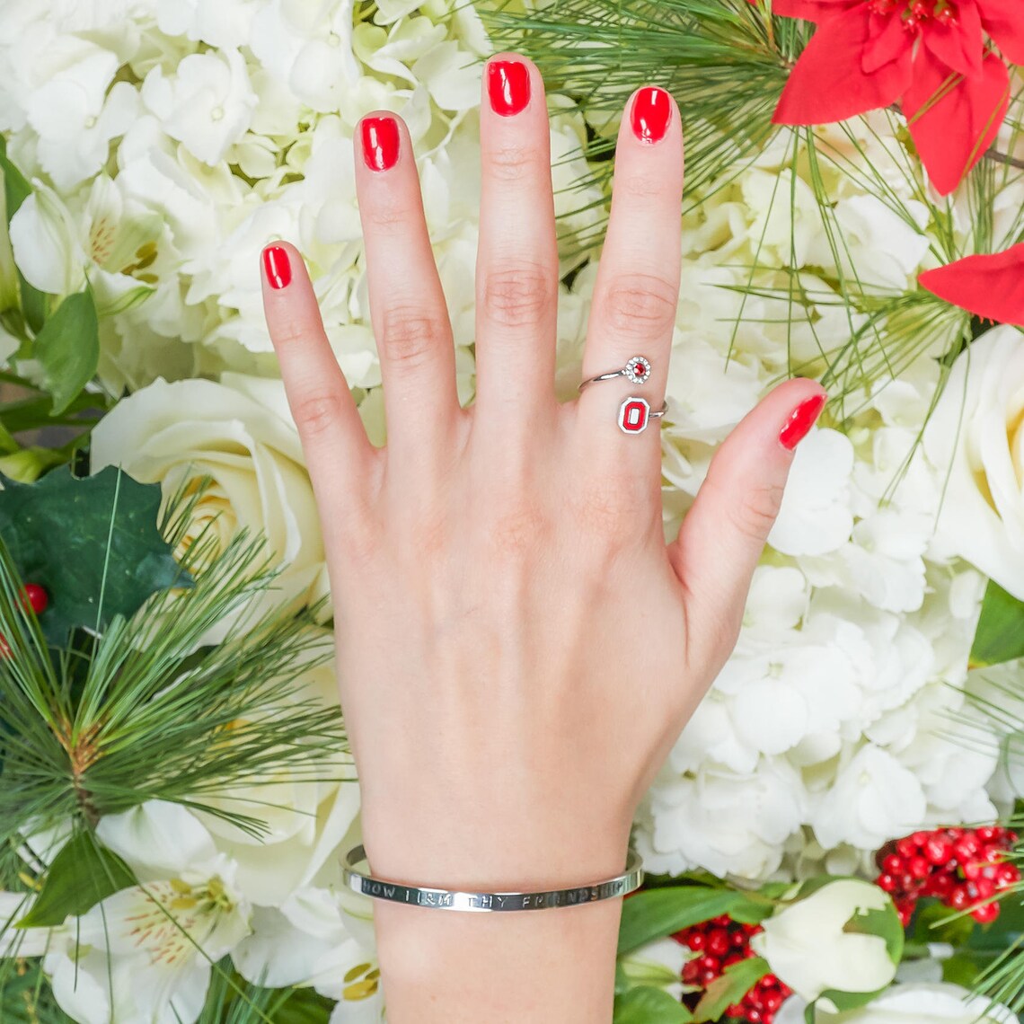 Gift Set-love Ohio State Ring and Bangle Ohio State Bangle - Etsy