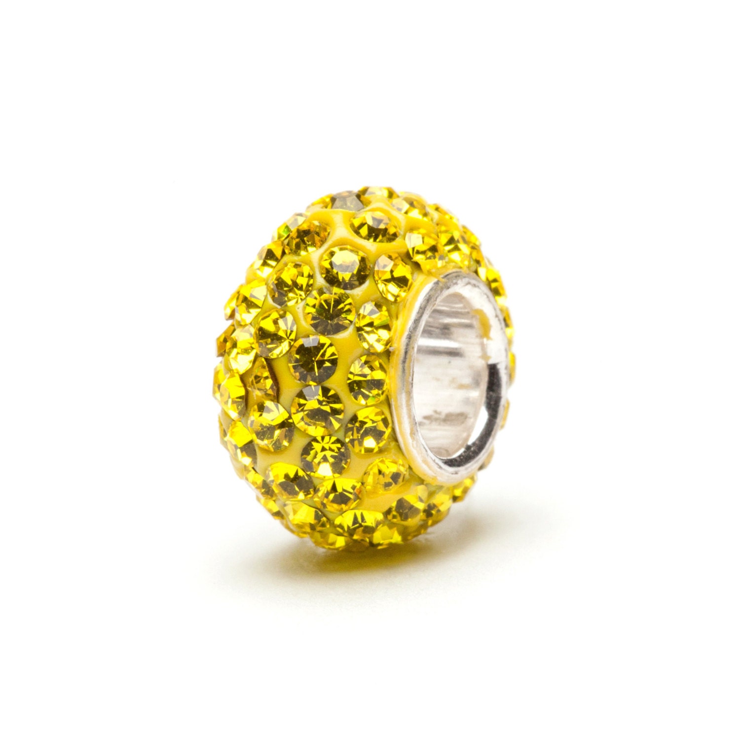 Yellow Crystal Bead Charm Fits Pandora | Etsy