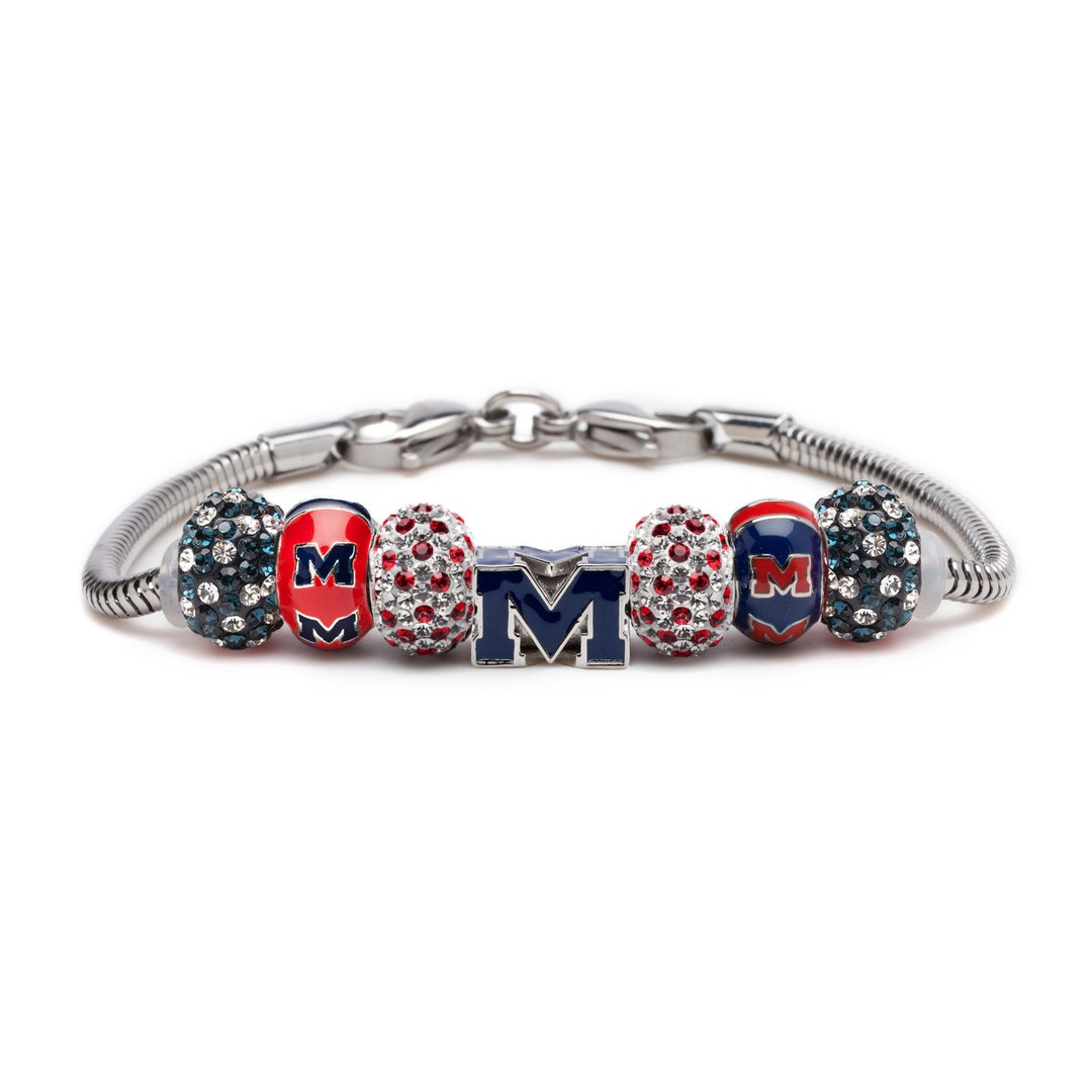 University of Mississippi Charm Bracelet Ole Miss Rebels Jewelry ...