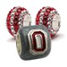 OSU Buckeye Grey Block O and White and Scarlet Crystal Bead Charm - Etsy