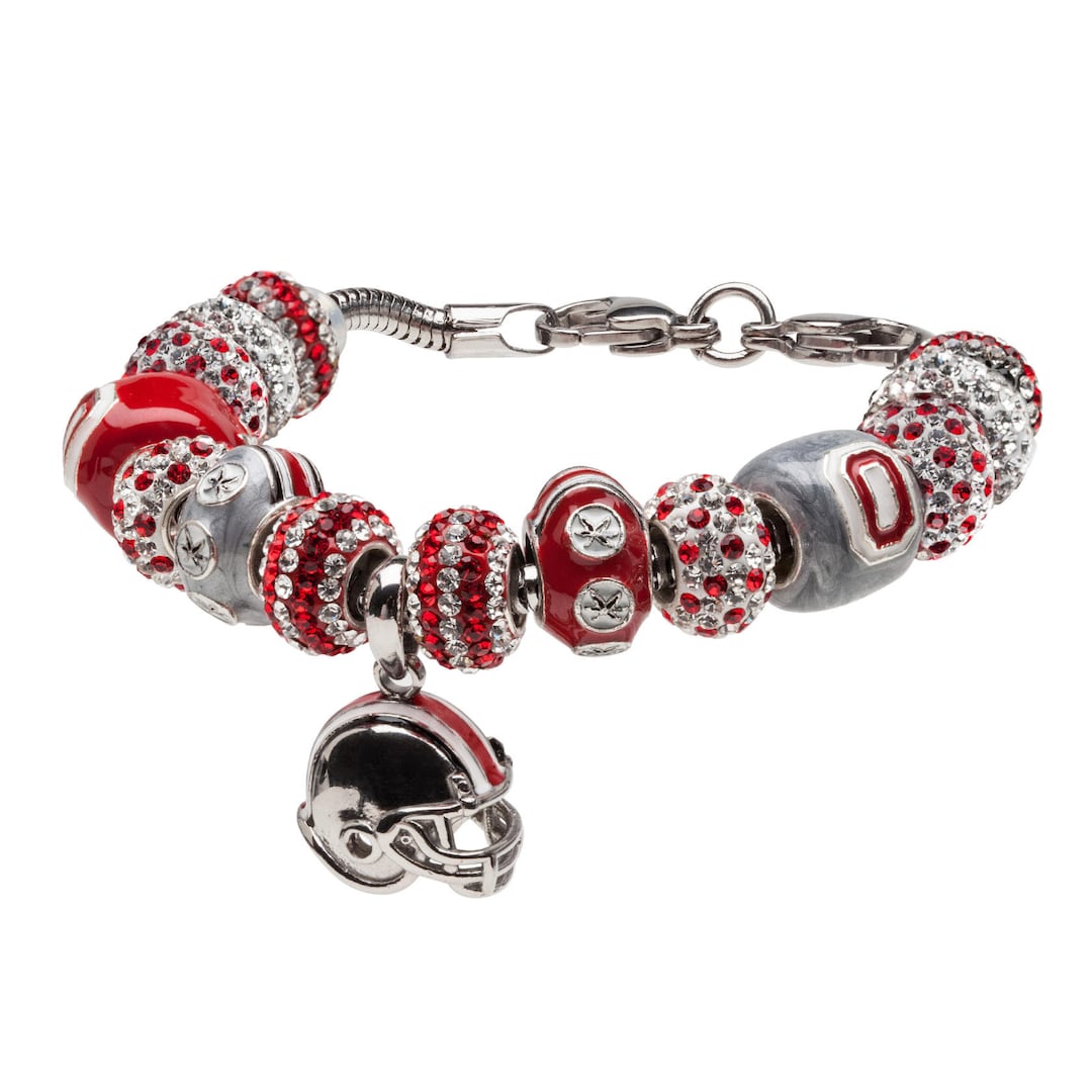 Ohio State Charm Bracelet | OSU Buckeyes Charm Bracelet With 15 Beads ...
