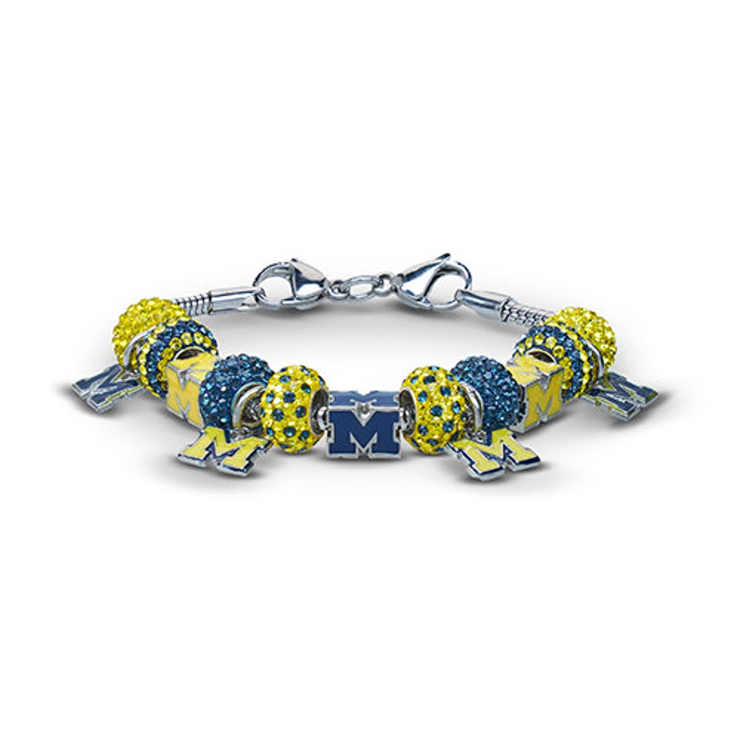 University of Michigan Wolverines Charm Bracelet Michigan Bracelet UM ...
