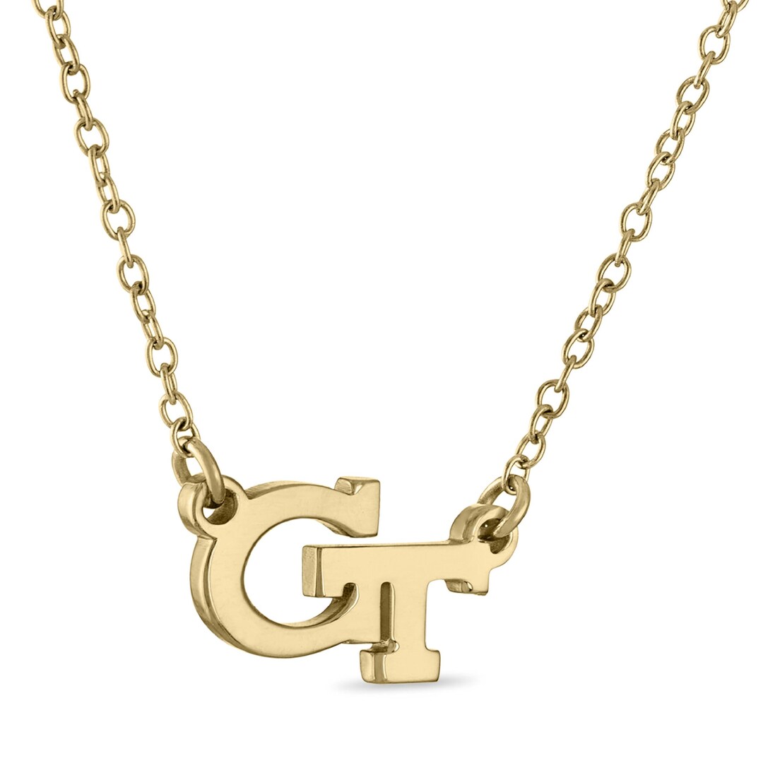 Stone Armory Georgia Tech Gifts - 18K Gold Plated GT Necklace ...