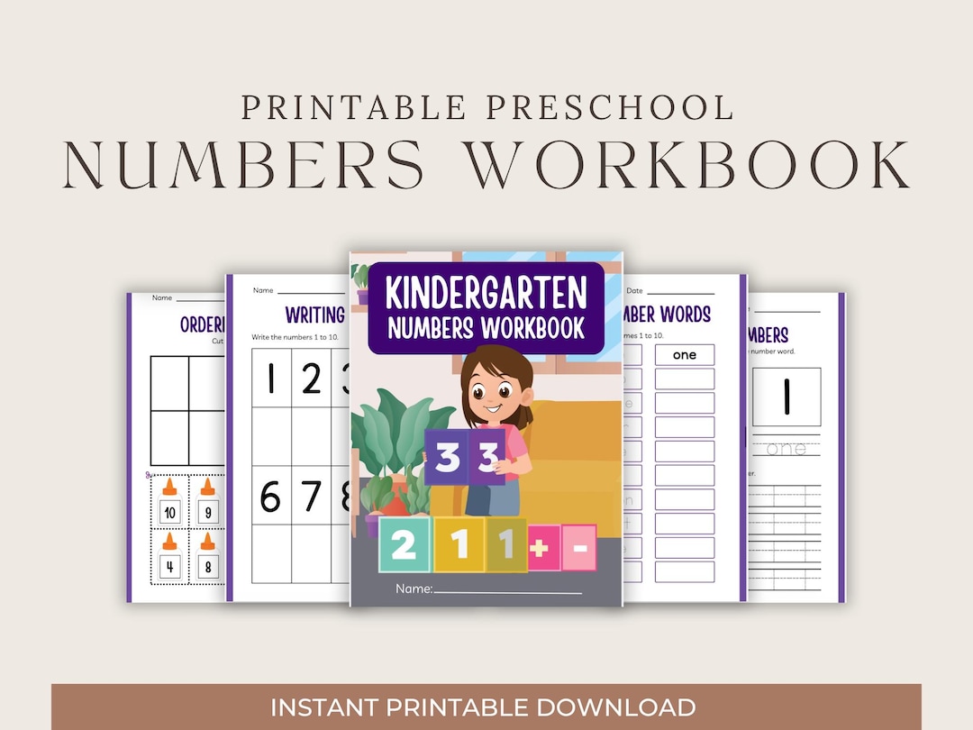 Preschool Numbers Workbook 1-20 | Tracing, Writing, Counting Worksheets ...