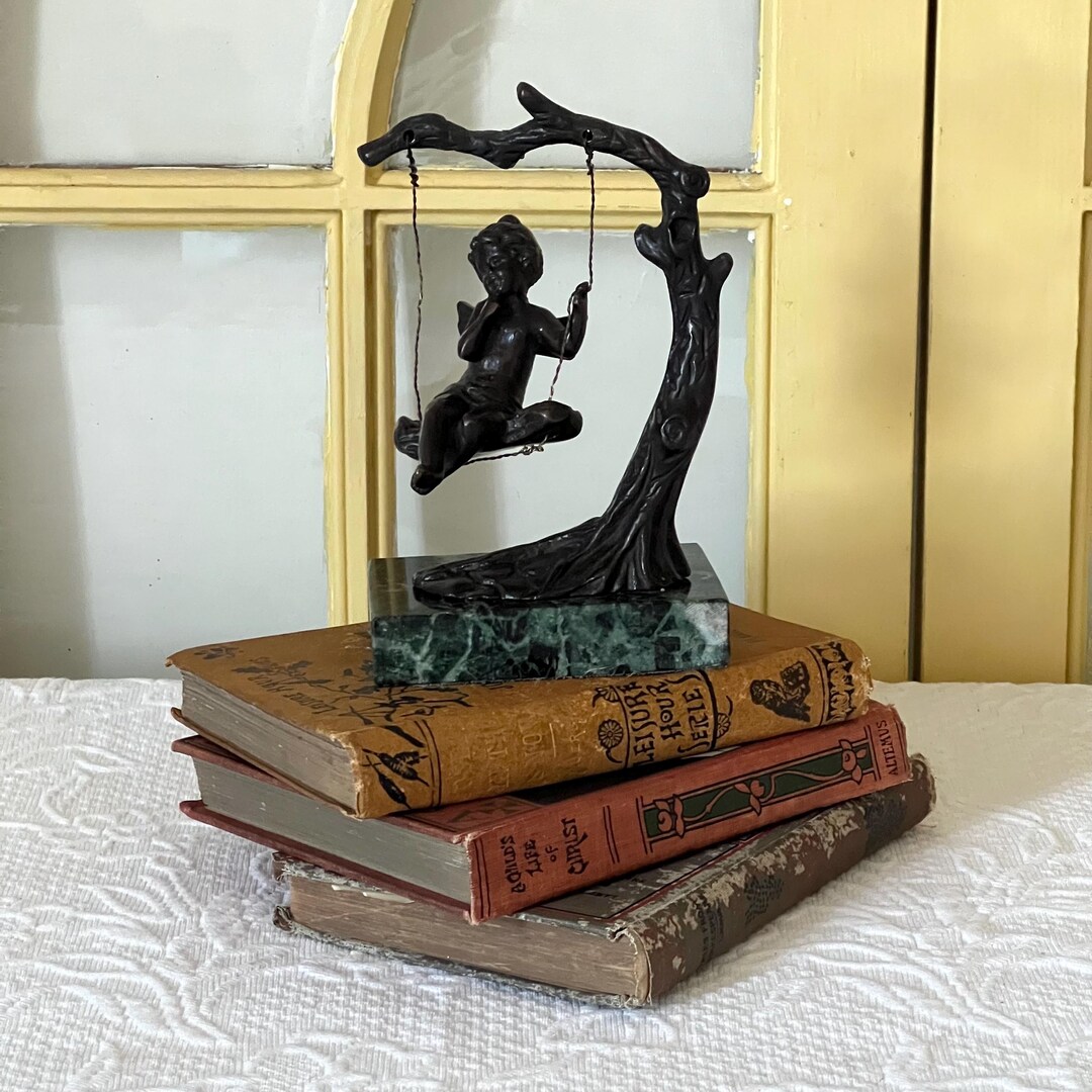 Vintage Auguste Moreau Signed Bronze Sculpture of a Fairy on a Tree ...