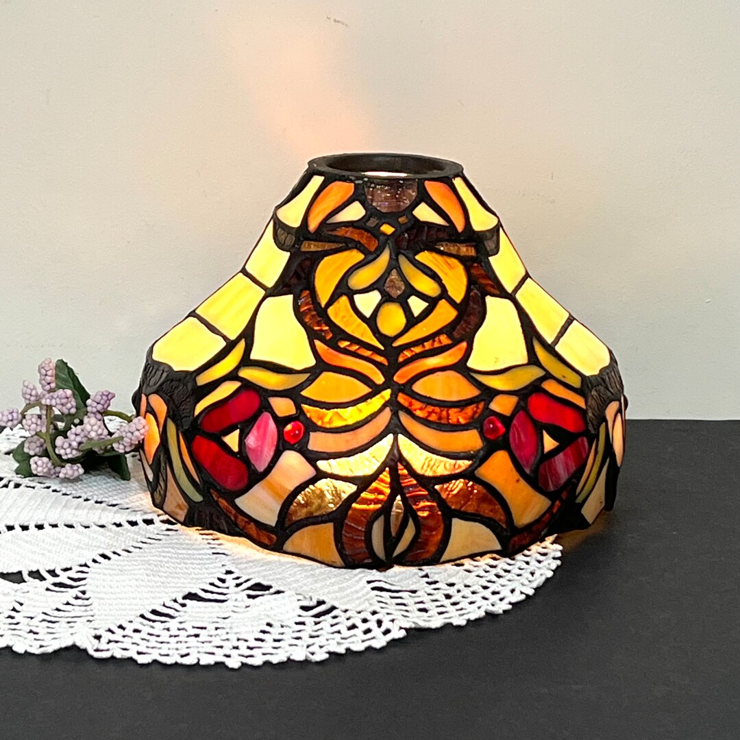 Vintage Spectrum Shade Multi Colored Stained Glass Replacement Shade ...