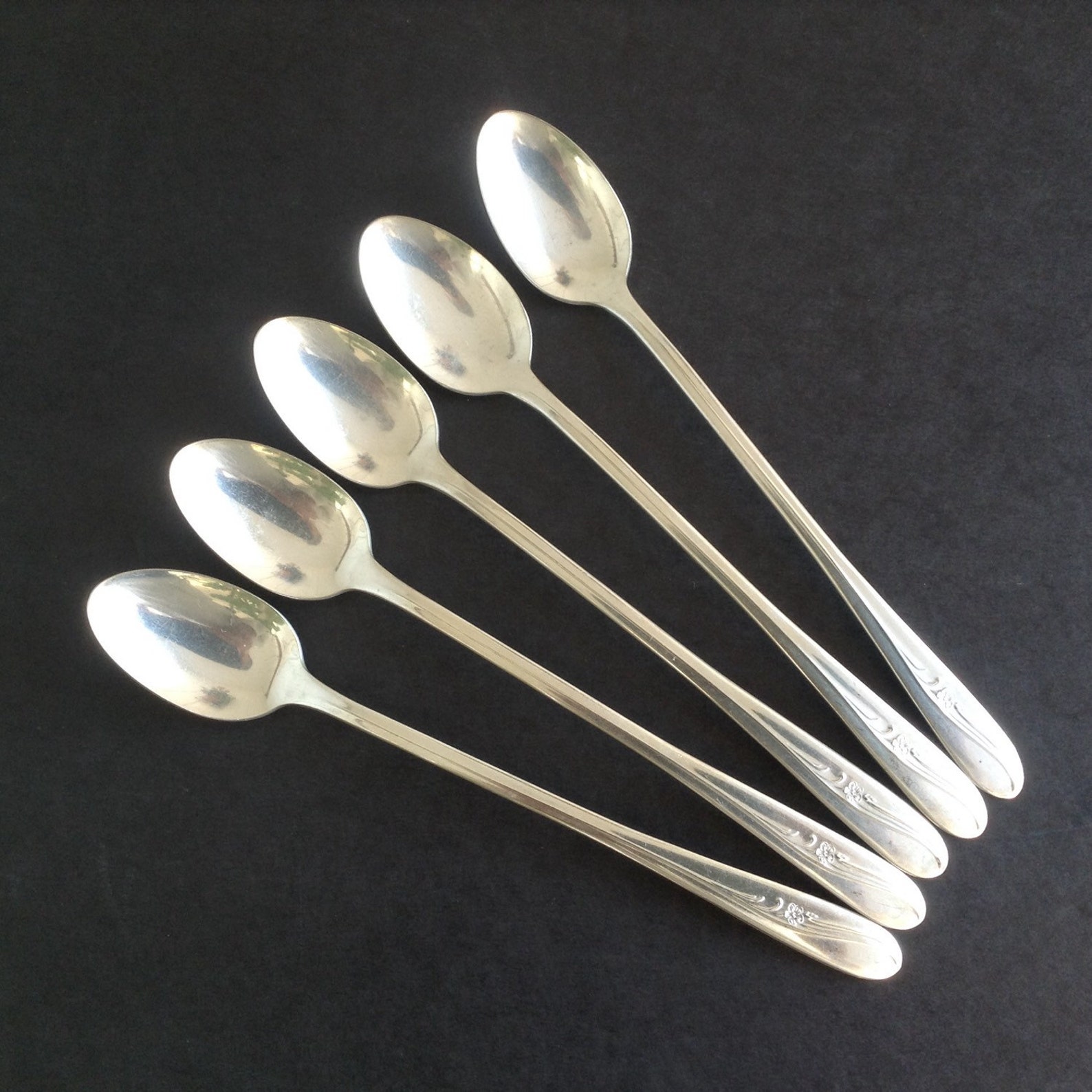 5 Ice Tea Spoons Meadow Flower Pattern International Silver - Etsy