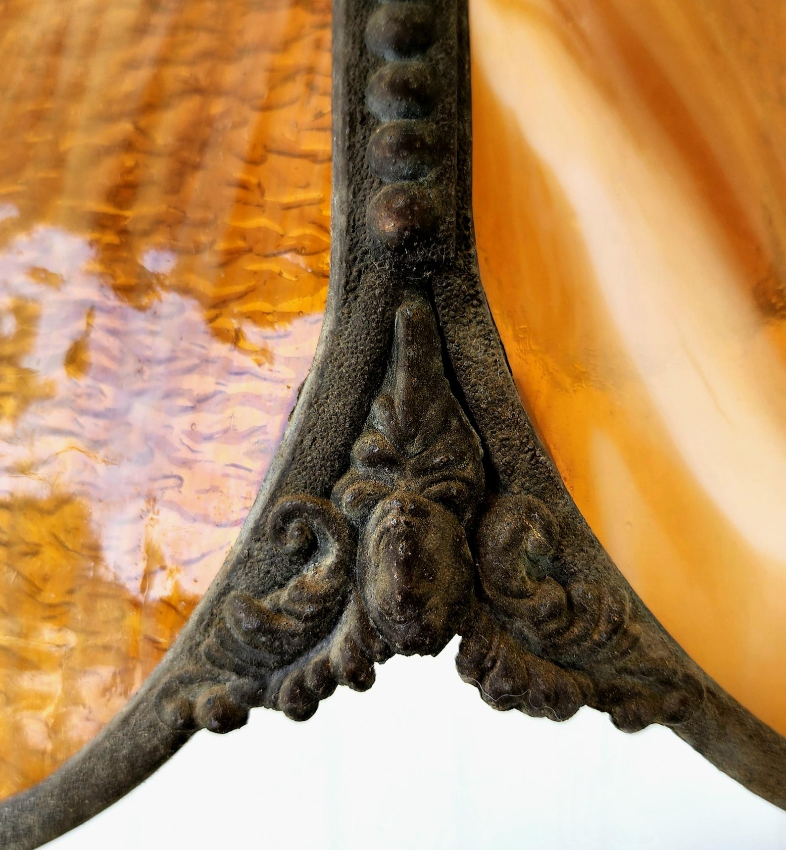 Antique Tiffany Style Bent Slag Glass Hanging Light Fixture 19w X 12h ...