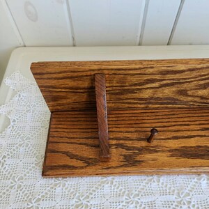 20 1/2" Shaker Style Wall Shelf Solid Oak W 2 Small Pegs Hat Rack ...