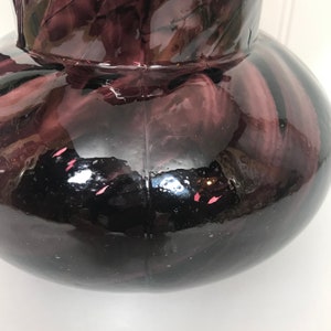 Vintage Blenko Glass Purple Amethyst Swirl Pitcher / Vase 7" Tall X 7 1 ...