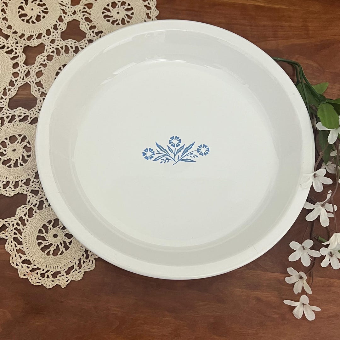 Vintage 9 Inch Pie Plate by Corning Ware in Blue Cornflower Design P ...