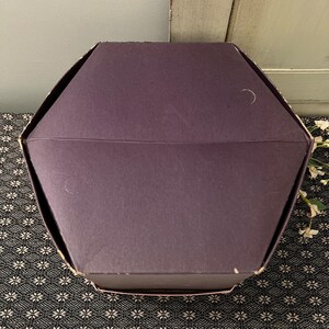 Vintage Hat Box Hexagon "harts for Hats" Purple and Pink (brown and ...