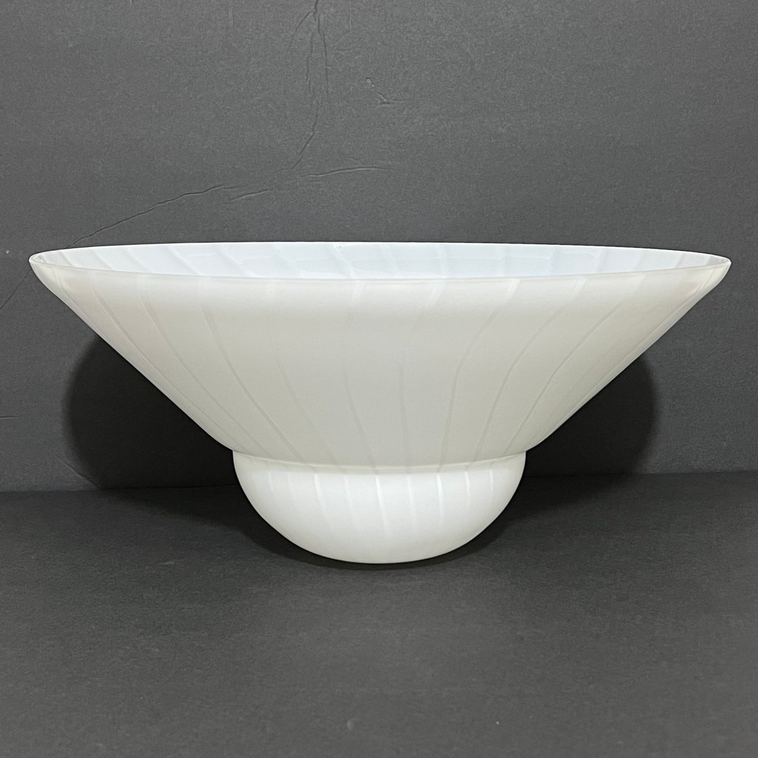 White Swirl Glass Torchiere Lamp Shade Pendant Lighting Replacement ...