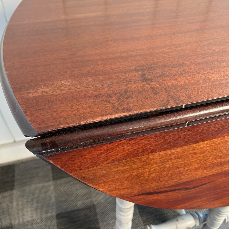 48 Round Dropleaf Gateleg Table Dark Walnut Top and - Etsy