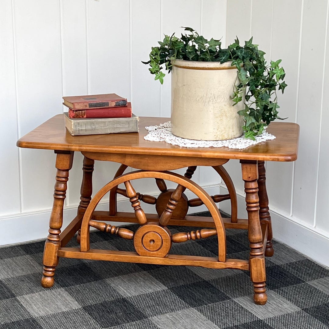 Vintage Wagon Wheel Coffee Table 34" Long X 18" Deep X 18 3/4" High MCM - Mid Century Modern - Etsy