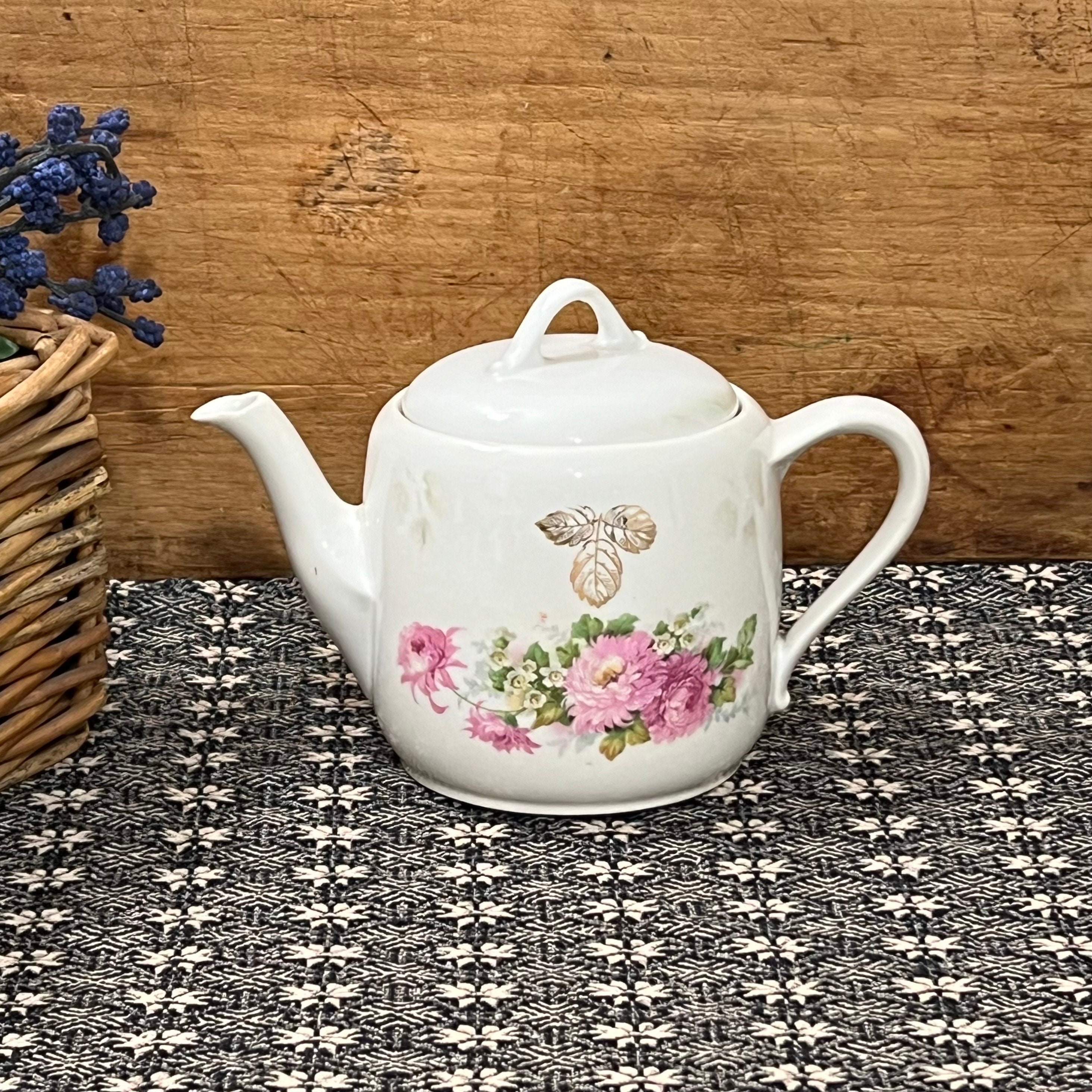 Hand-painted Floral & Gilded Teapot With Lid -germany 149 - Etsy