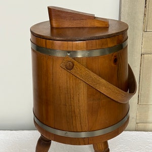 Vintage Wooden Firkin Bucket Shoe Shine Cobblers Box Primitive Shaker ...