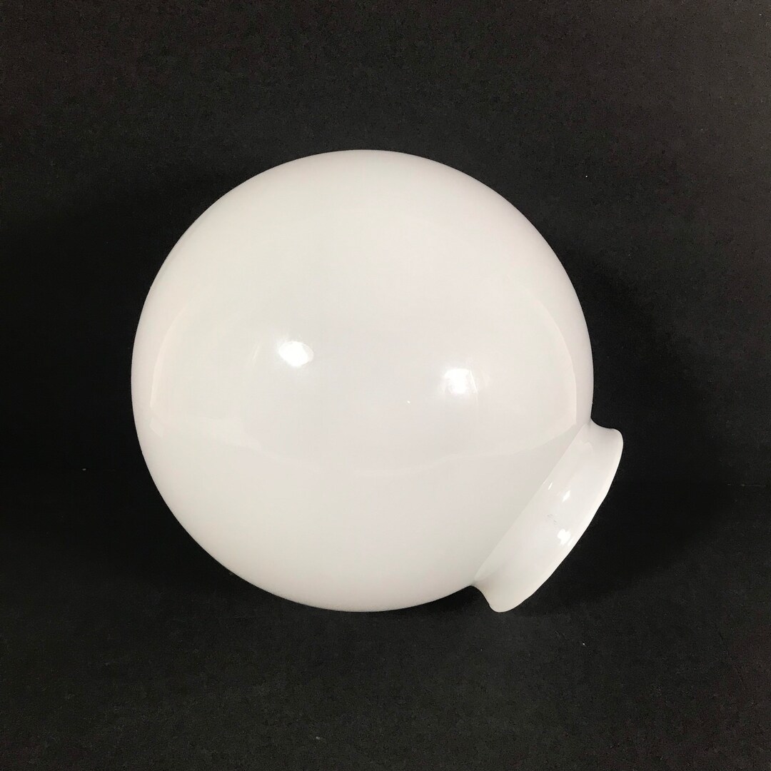 8 in White Ball Globe Opal/white Glass Round Replacement Globe/shade 4 ...