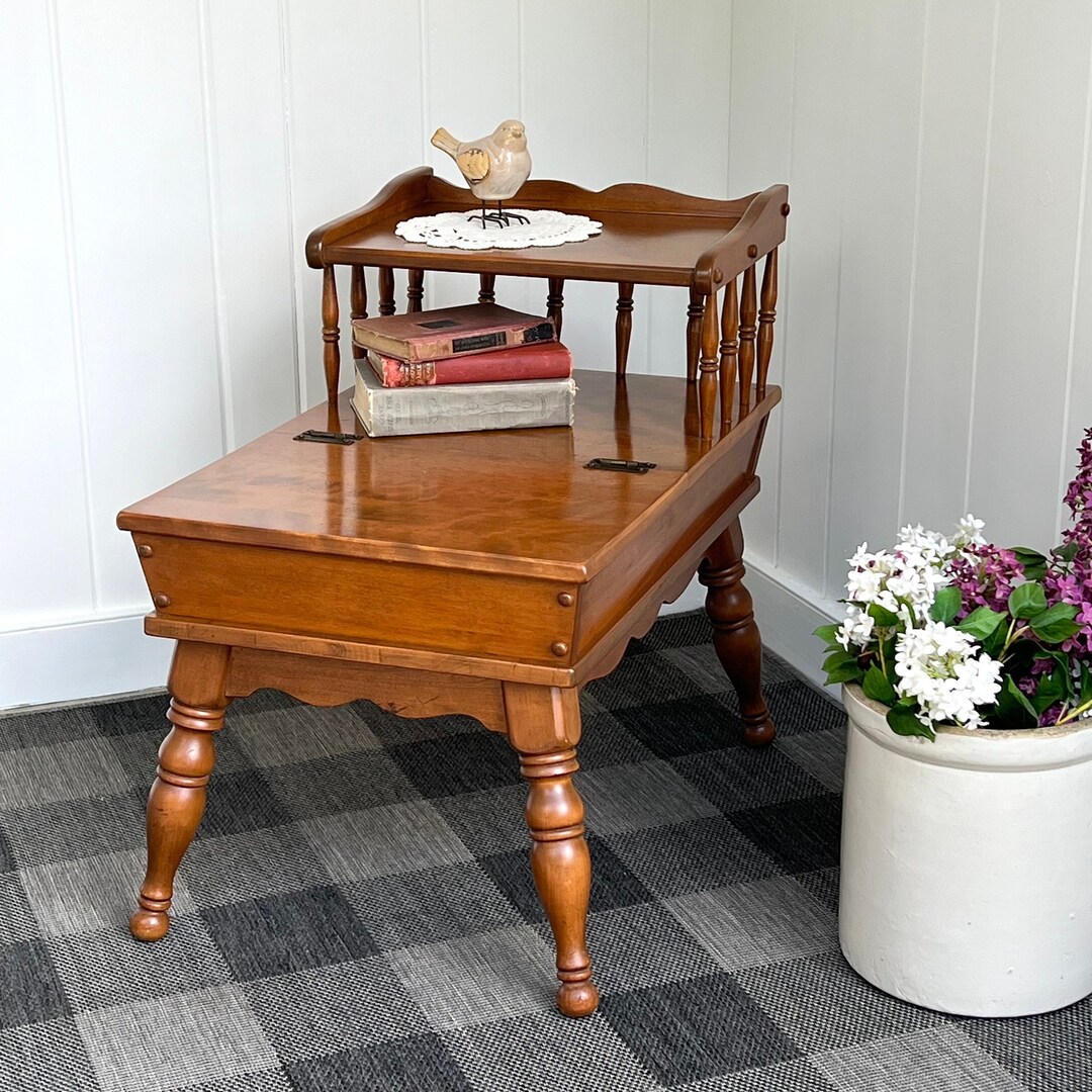 Vintage "baumritter" Two-tiered Dough Box End Table, Nightstand ...