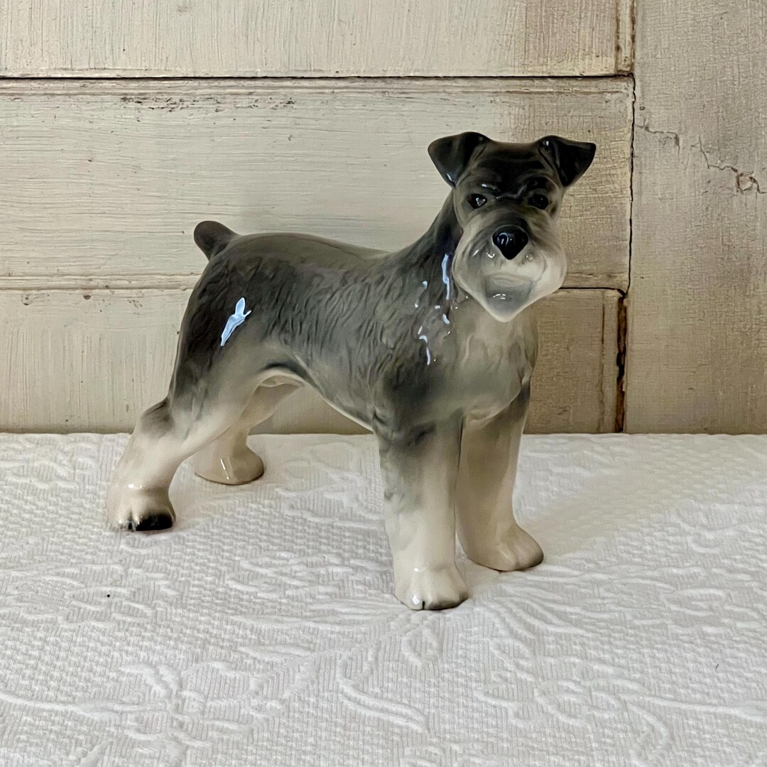 A Coopercraft Schnauzer Pottery Dog Figure Made in Staffordshire ...