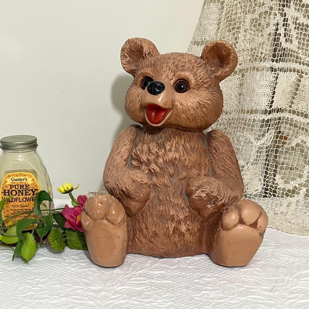 Vintage Homco Teddy Bear Door Stop Book End Home Decor 10 1/2 Solid ...