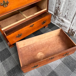 Secretary Desk, Three Drawer Drop Front Dresser W Brass Hardware, One ...