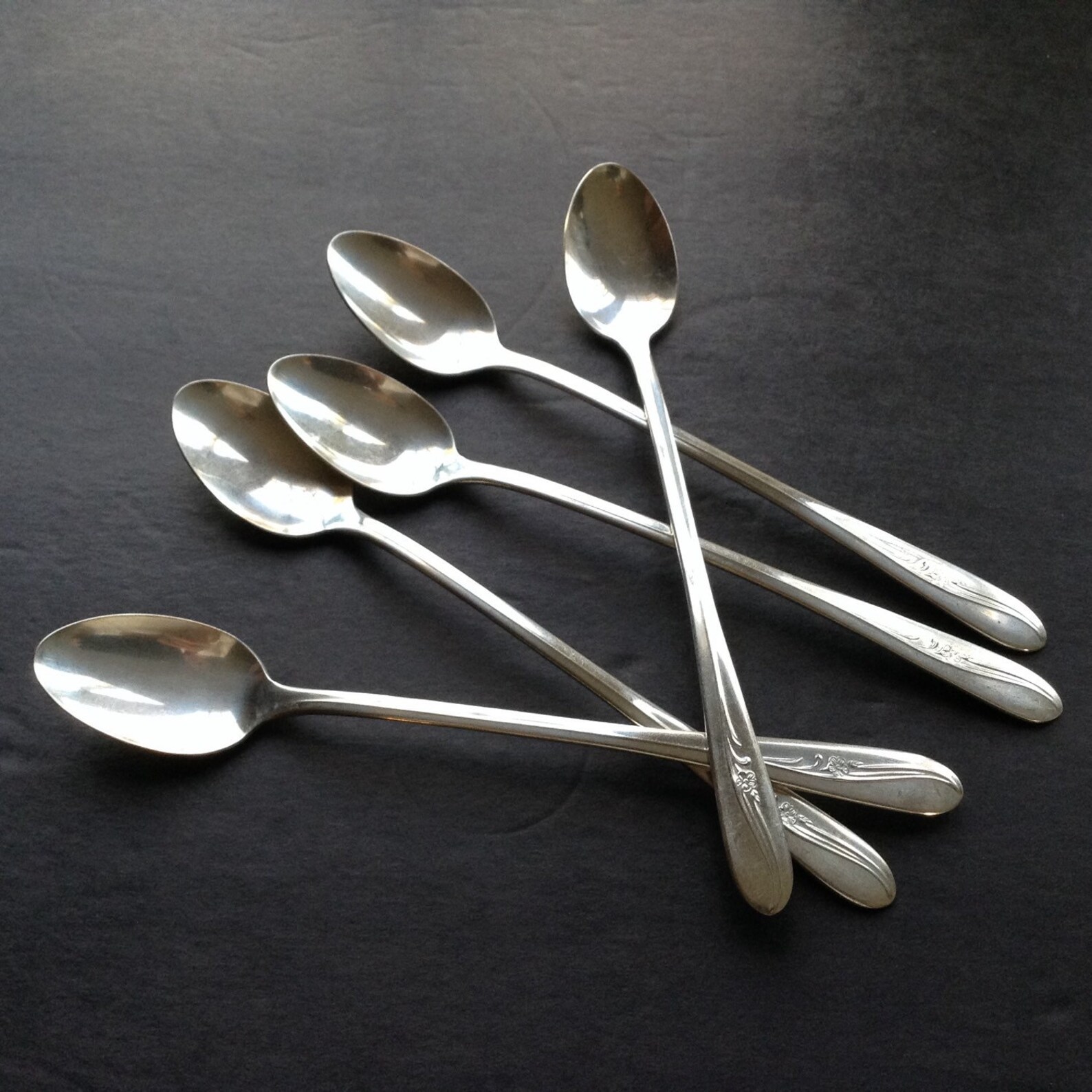 5 Ice Tea Spoons Meadow Flower Pattern International Silver - Etsy