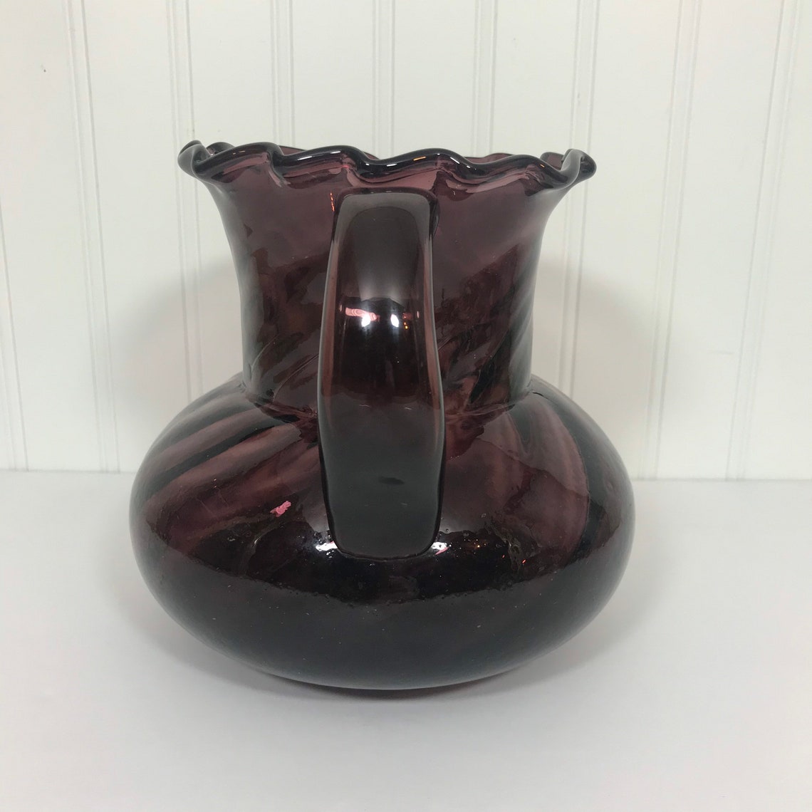 Vintage Blenko Glass Purple Amethyst Swirl Pitcher / Vase | Etsy