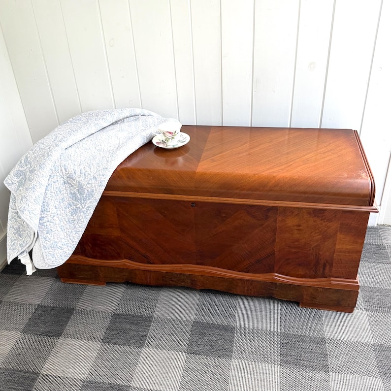 Art Deco Waterfall Design Blanket Chest Hope Chest Cedar Storage Trunk ...