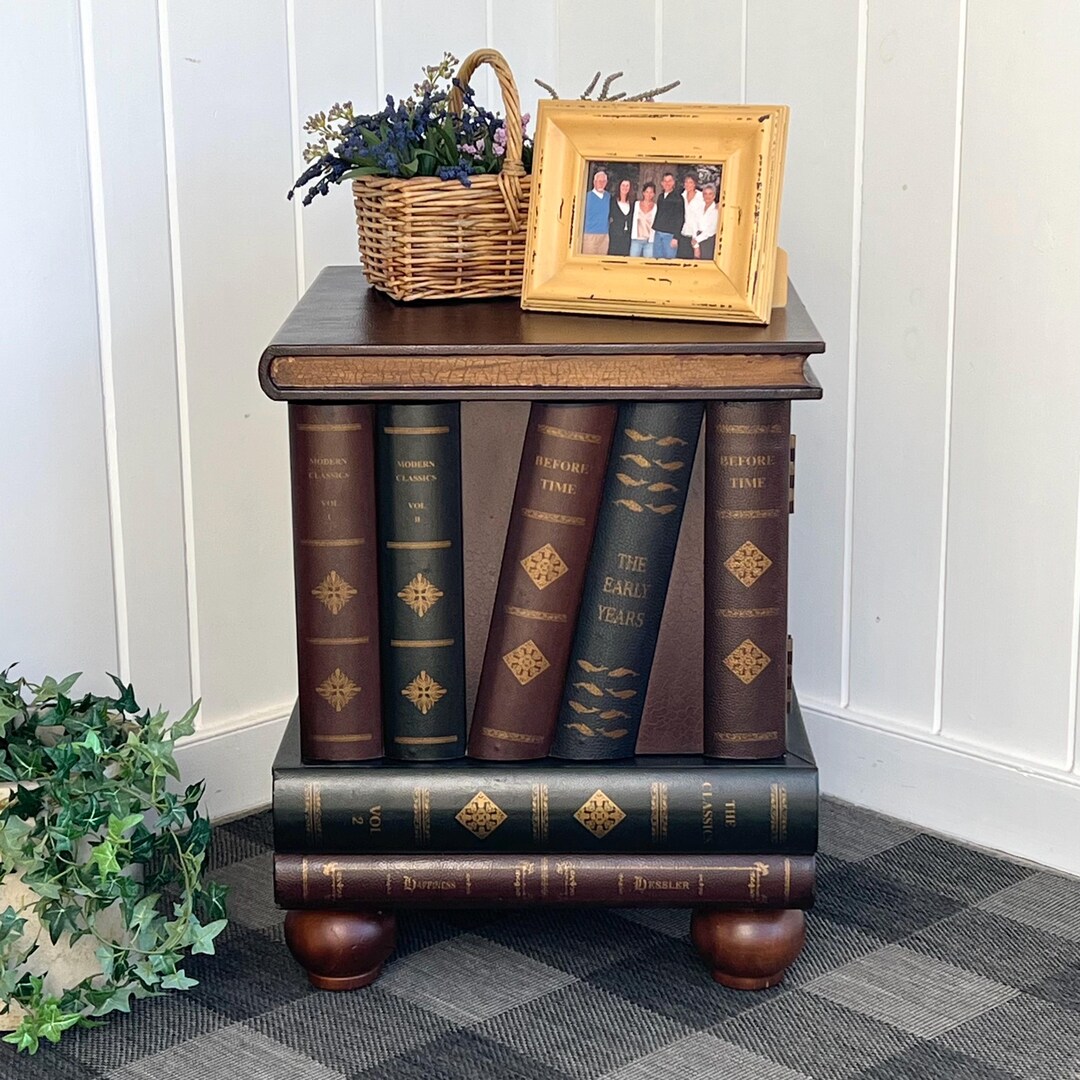 Library Book End Table With Cabinet and One Drawer ~ Accent Side Table ...